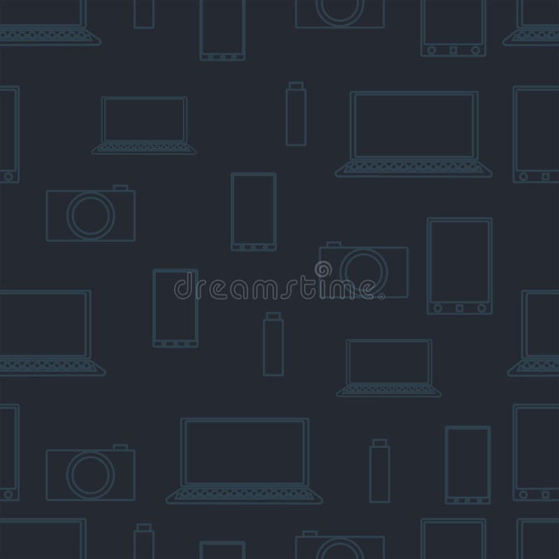 Seamless Pattern from Digital Electronics. Stock Vector - Illustration ...