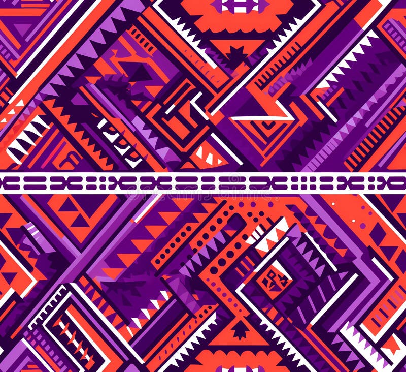 A Seamless Pattern with a Digital Illustration of Aztec Patterns Stock ...