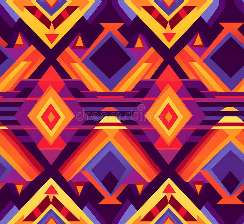 A Seamless Pattern with a Digital Illustration of Aztec Patterns Stock ...