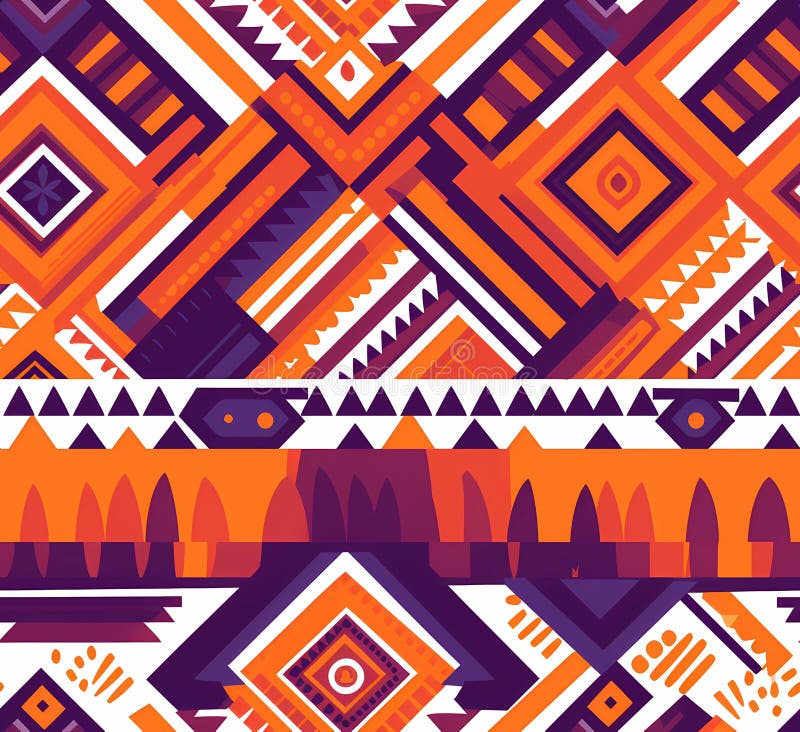 A Seamless Pattern with a Digital Illustration of Aztec Patterns Stock ...