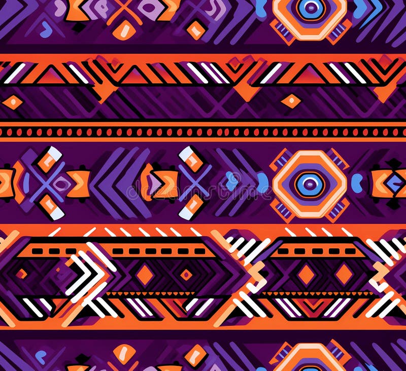A Seamless Pattern with a Digital Illustration of Aztec Patterns Stock ...