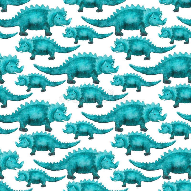 Seamless Pattern with Dinosaurs Stock Illustration - Illustration of ...