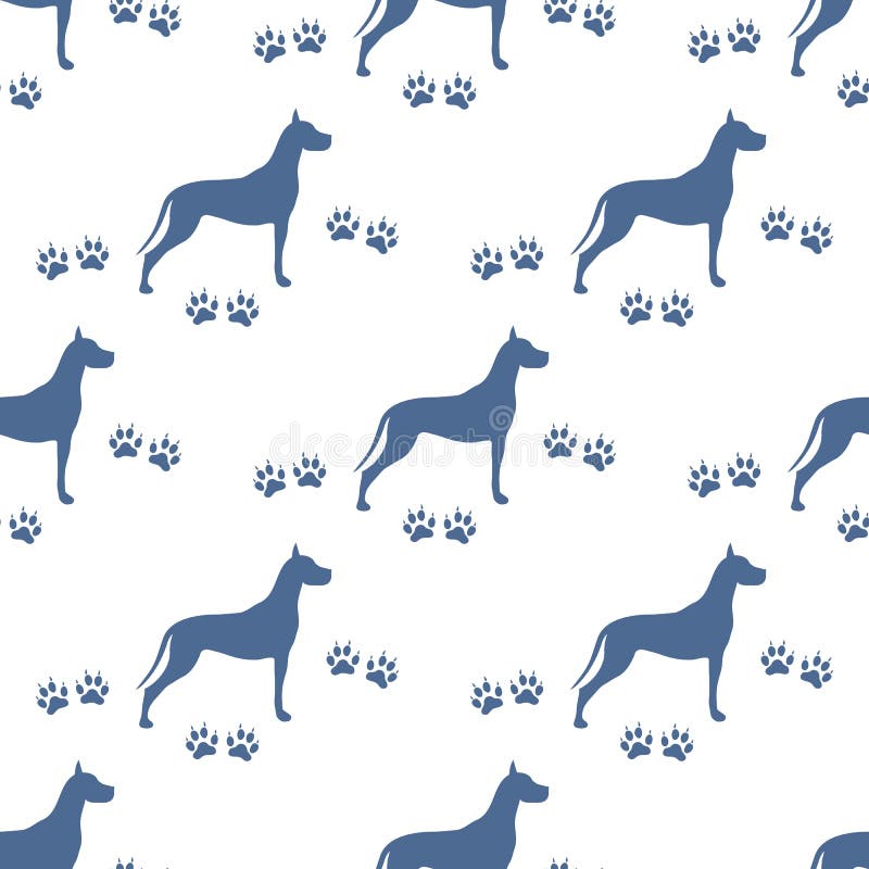 Seamless Pattern with Dog and Dog Tracks. Animal Pattern Stock Vector ...