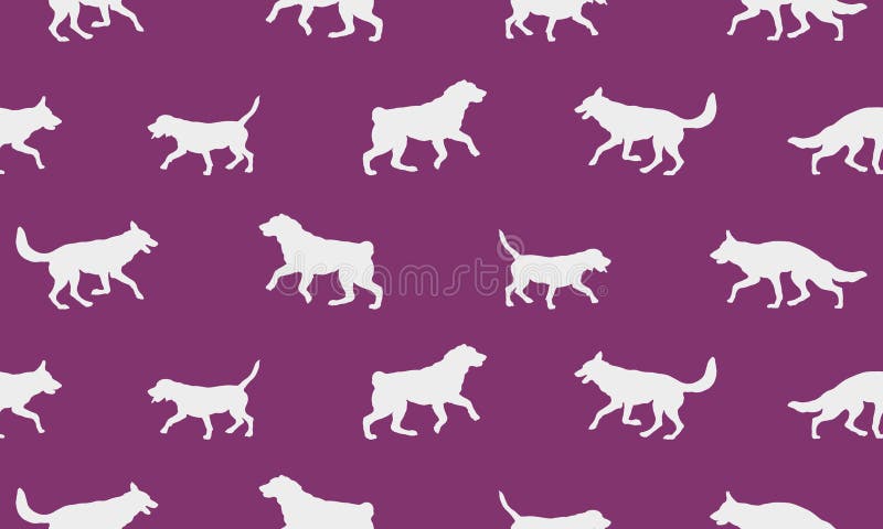 Seamless Pattern. Dogs Different Breeds in Various Poses. Endless ...