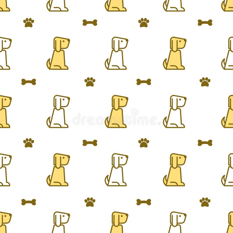 Seamless pattern with dogs stock vector. Illustration of step - 108652543