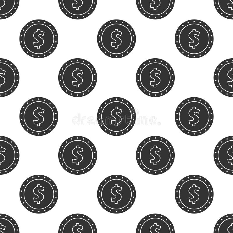 Seamless Pattern from Dollar Coin. Background from Money Symbol, Icon ...