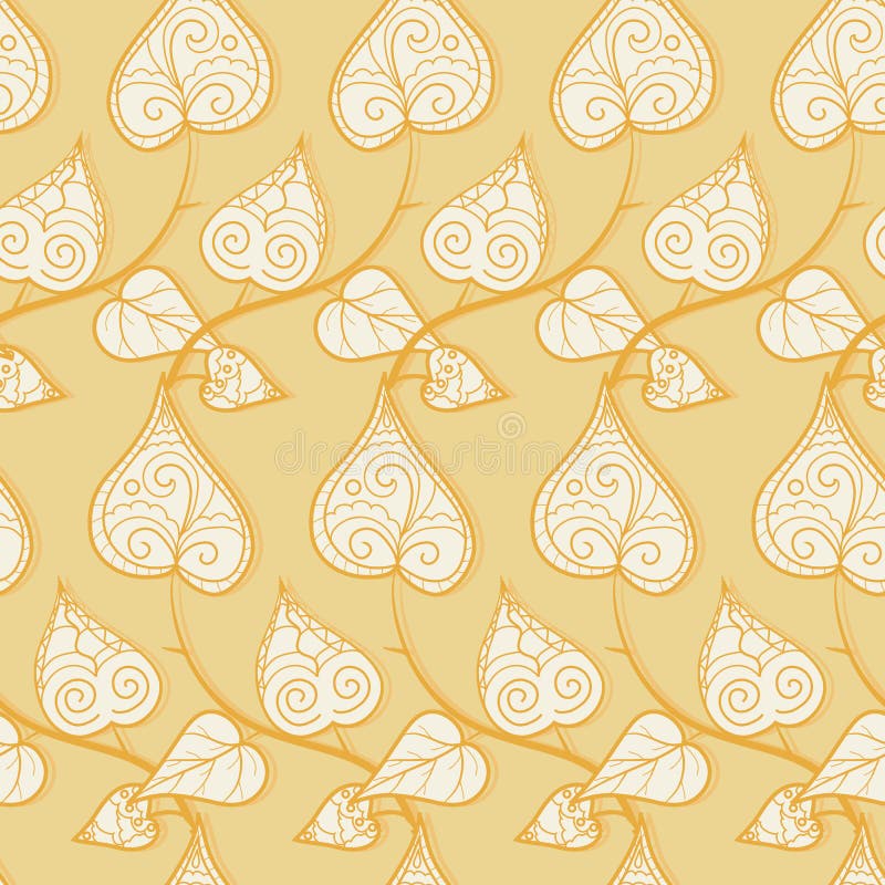 Floral Pattern with Curly Leaves Stock Vector - Illustration of garden ...