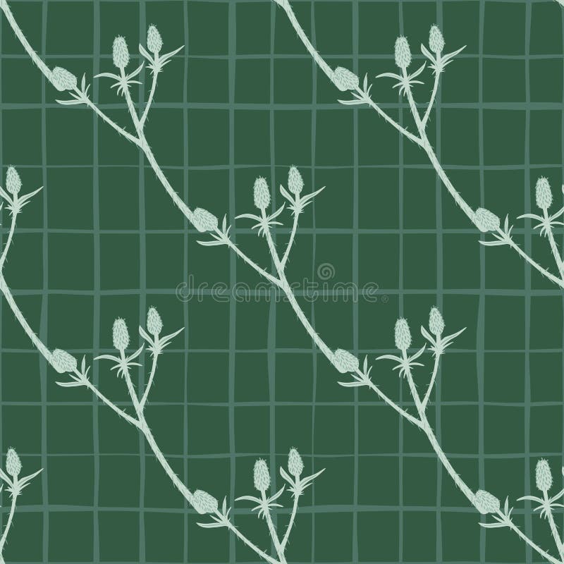 Seamless Pattern with Doodle Light Branches Ornament. Thorn Botanic ...