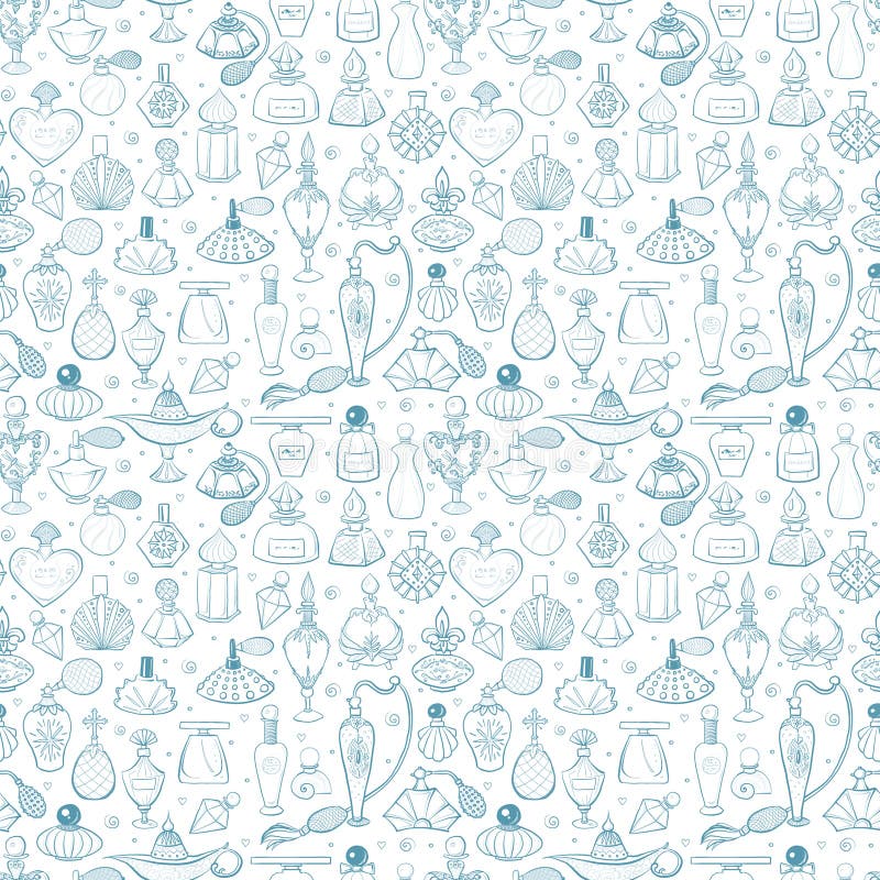 Seamless Pattern with Doodle Perfumes. Can Be Used for Wallpaper ...