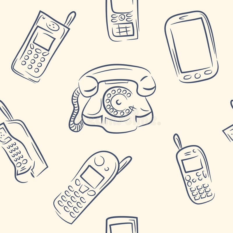 Doodle Phone with Open Love Letter Stock Vector - Illustration of love ...