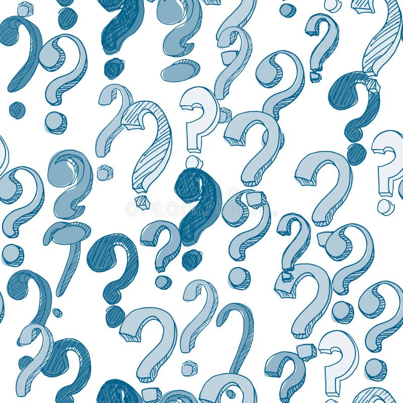 Seamless Pattern Doodle Questions Marks Set Stock Illustration ...