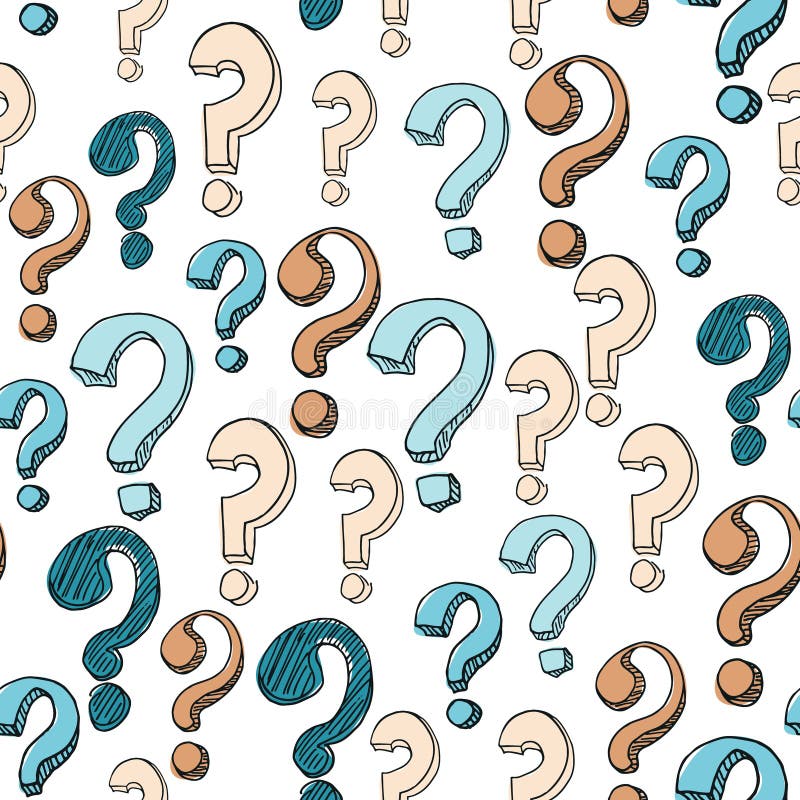 Seamless Pattern Doodle Questions Marks Set Stock Illustration ...