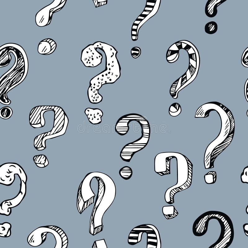 Seamless Pattern Doodle Questions Marks Set Stock Illustration ...