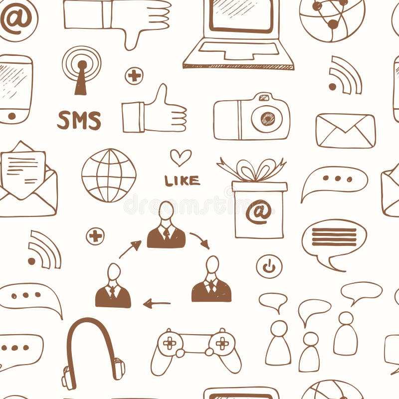 Doodle Icons Pattern Office Stock Illustrations – 1,716 Doodle Icons ...