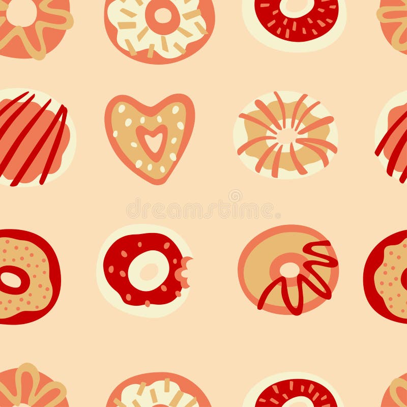 Seamless Pattern With Doodle Sweet Food Hand Drawn Vector Illustration