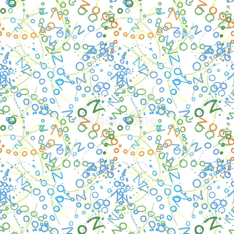 Seamless Pattern of Doodle Words. Illustration with Hand Lettering ...