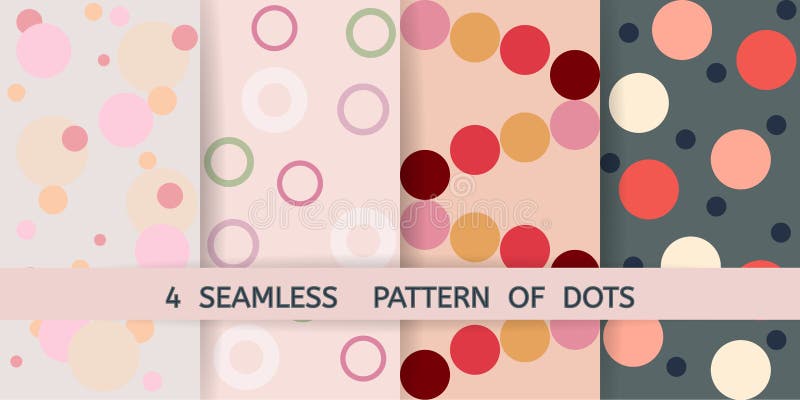 4 Seamless Pattern with Dots Stock Vector - Illustration of color ...