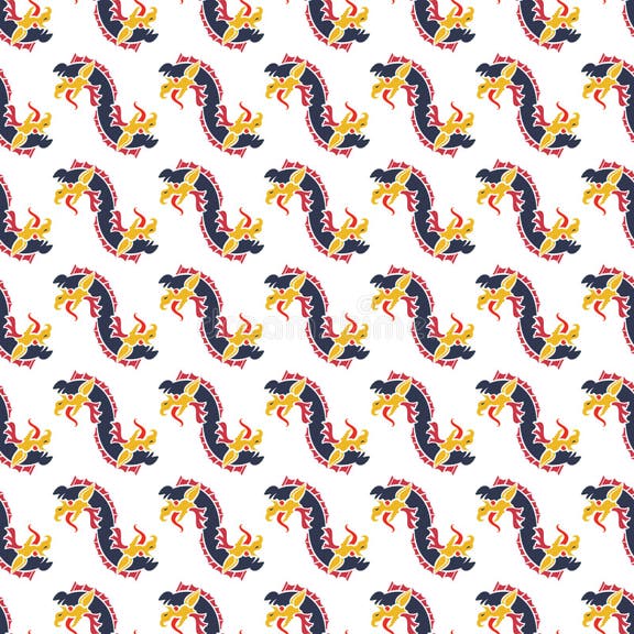 Seamless Pattern with Dragons Stock Vector - Illustration of swirl ...
