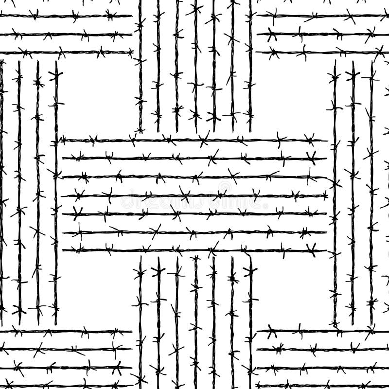 Rows of Barbed Wire. 3D Illustration Stock Illustration - Illustration ...