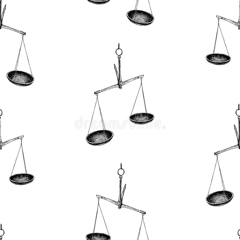 Sketch of old scales stock vector. Illustration of measure - 91741595