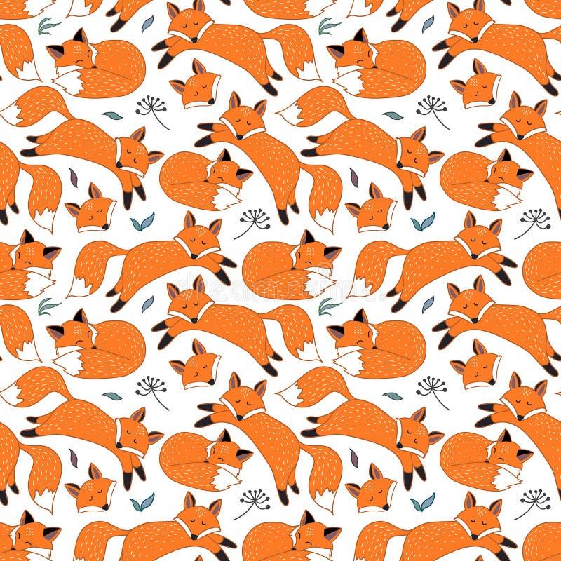 Vector Seamless Pattern with Foxes Stock Photo - Image of animals ... Vector Seamless Pattern with Foxes Stock Photo - Image of animals ...