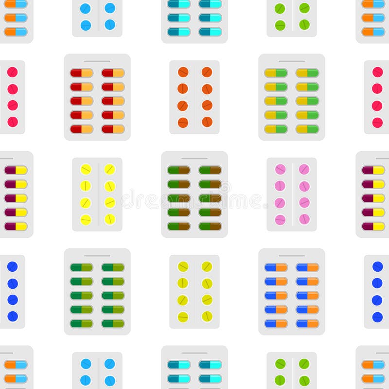 Seamless Pattern with Drugs Pills and Capsules Stock Vector ...