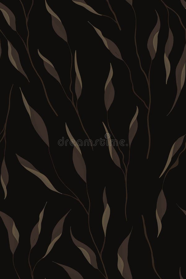 Seamless Pattern with Dry Leaves. Vecor. Stock Vector - Illustration of ...