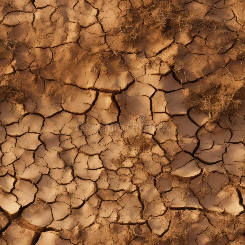 A Seamless Pattern of Dry Patch of Soil. Stock Illustration ...