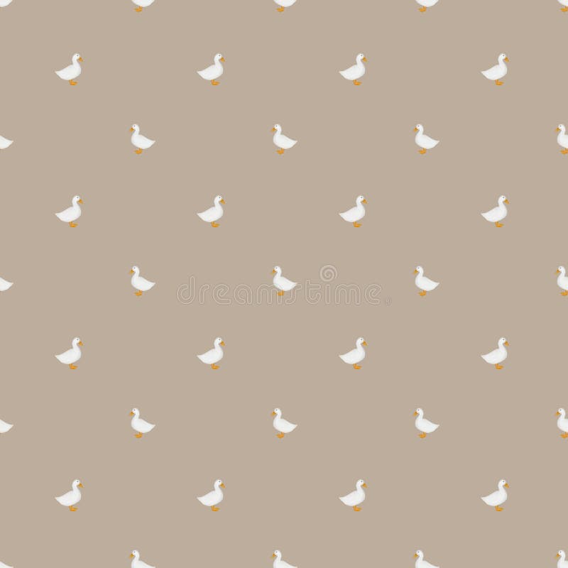 Seamless Pattern of Ducks on a Beige Background. Elegant Pattern for ...