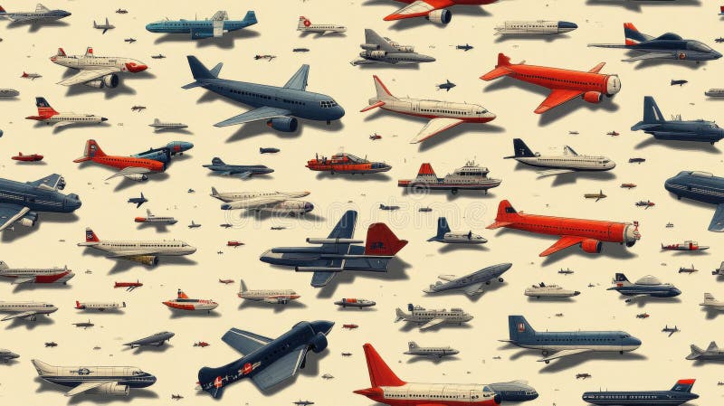 Seamless Pattern, a Dynamic, All-over Print Pattern Features a Variety ...