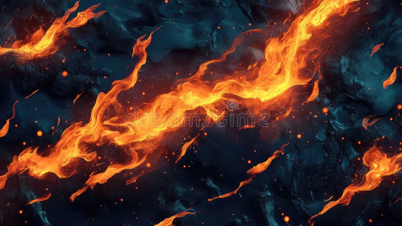Seamless Pattern of Dynamic Fire Flames, Capturing the Intense Beauty ...