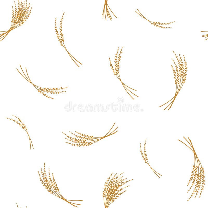 Seamless Pattern with Ears of Rice, Background Vector Stock Vector ...