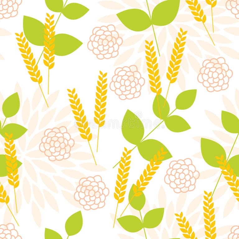 Seamless Pattern with Ears of Wheat Stock Vector - Illustration of ...