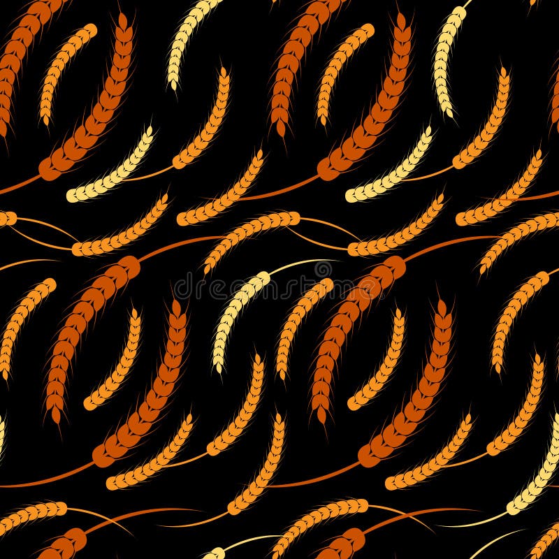 Seamless Pattern Ears of Wheat on a Background Stock Photo - Image of ...