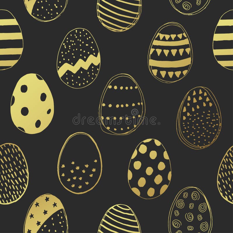 Seamless Pattern with Easter Eggs Doodles Stock Vector - Illustration of childlike, abstract ...