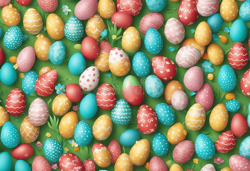 Seamless Pattern with Easter Eggs Stock IllustrationEaster, Backgrounds ...