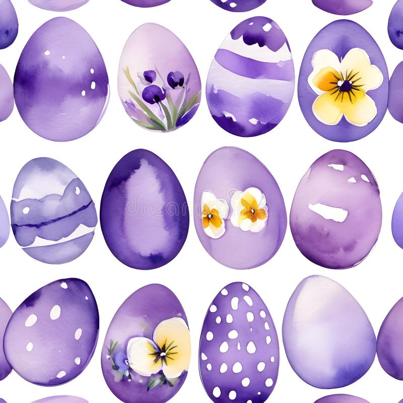 Seamless Pattern of Easter Eggs on a White Background, Decorated with ...