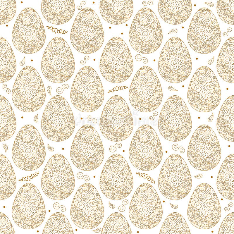 Seamless Pattern of Easter Ornate Eggs Stock Illustration ...