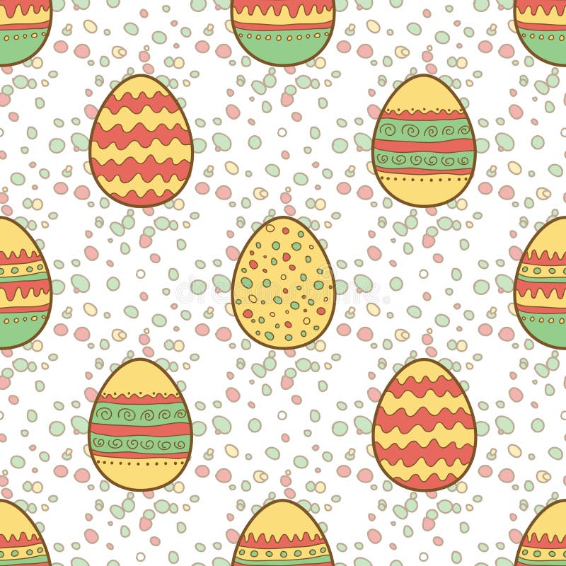 Seamless Pattern with Easter Painted Eggs Stock Vector - Illustration of ornament, eggs: 50038159