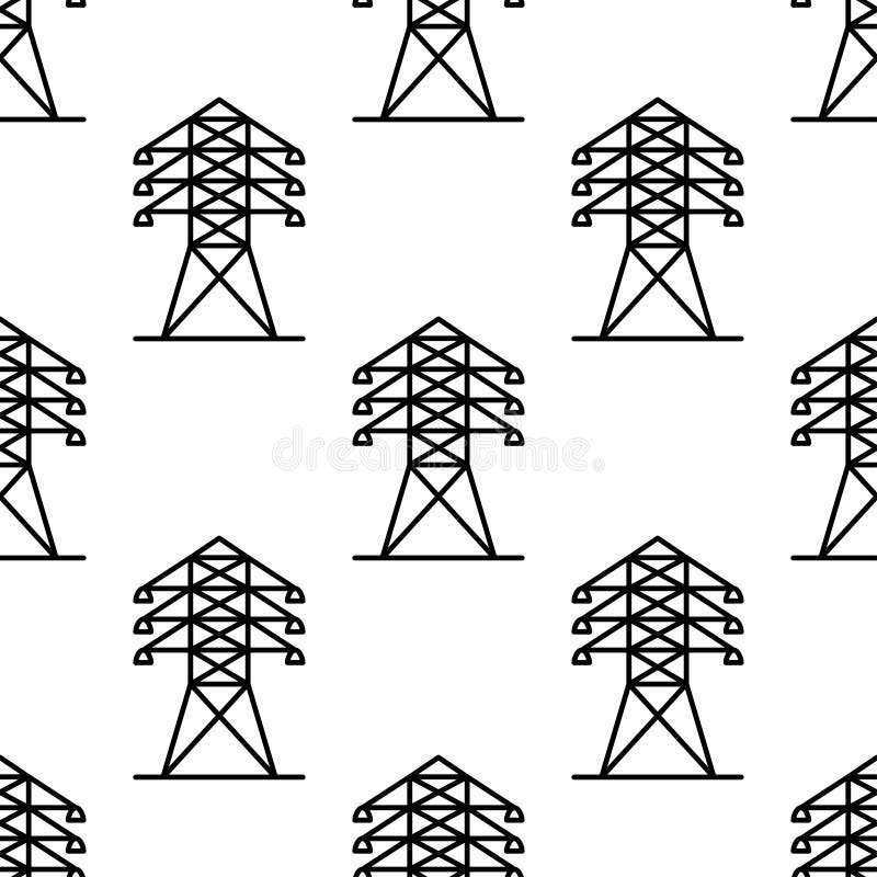 Seamless Pattern with Electric Tower Glyph. Electricity Pylon Stock ...