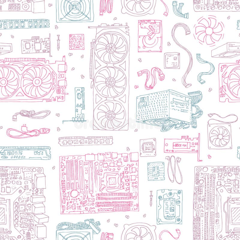 Seamless Pattern of Electronic Component of Desktop Computer ...