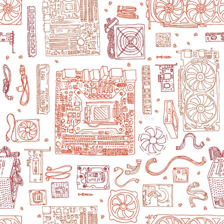 Seamless Pattern of Electronic Component of Desktop Computer ...