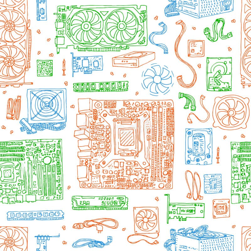 Seamless Pattern of Electronic Component of Desktop Computer ...