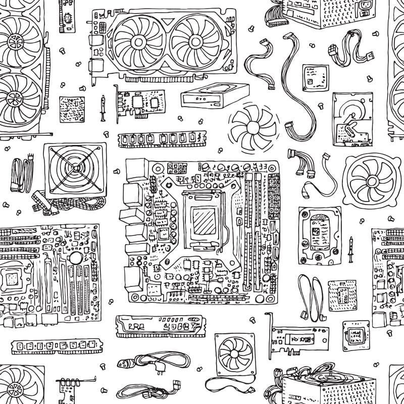 Seamless Pattern of Electronic Component of Desktop Computer ...
