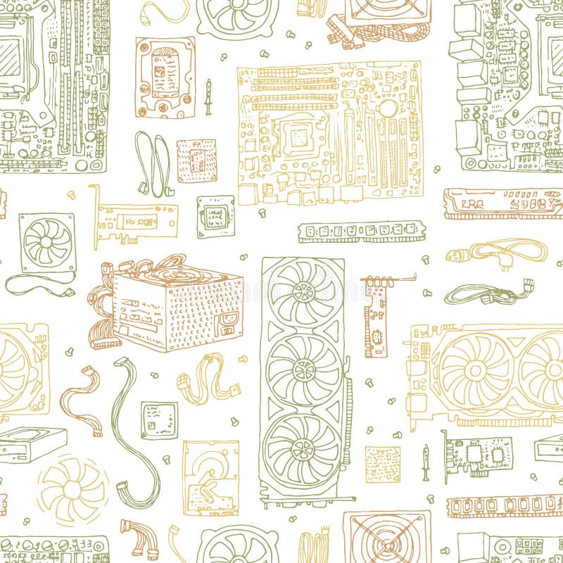 Seamless Pattern of Electronic Component of Desktop Computer ...