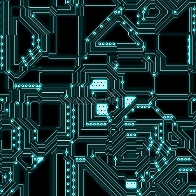 Seamless Pattern of Electronic High Tech Pattern Stock Illustration ...