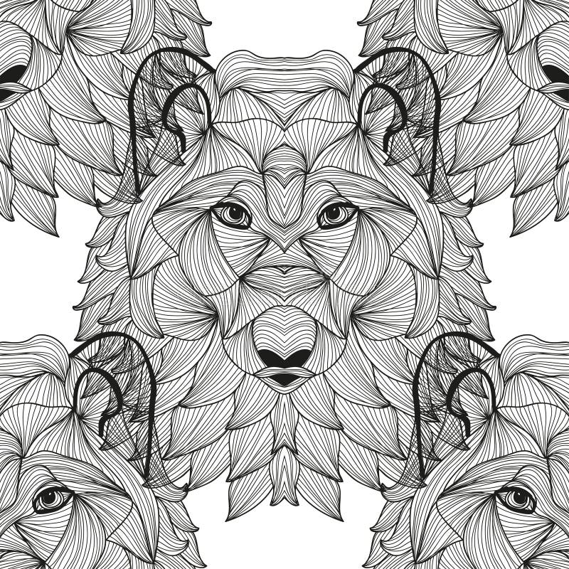 Geometric Zentangle Wolf Stock Illustrations – 23 Geometric Zentangle ...