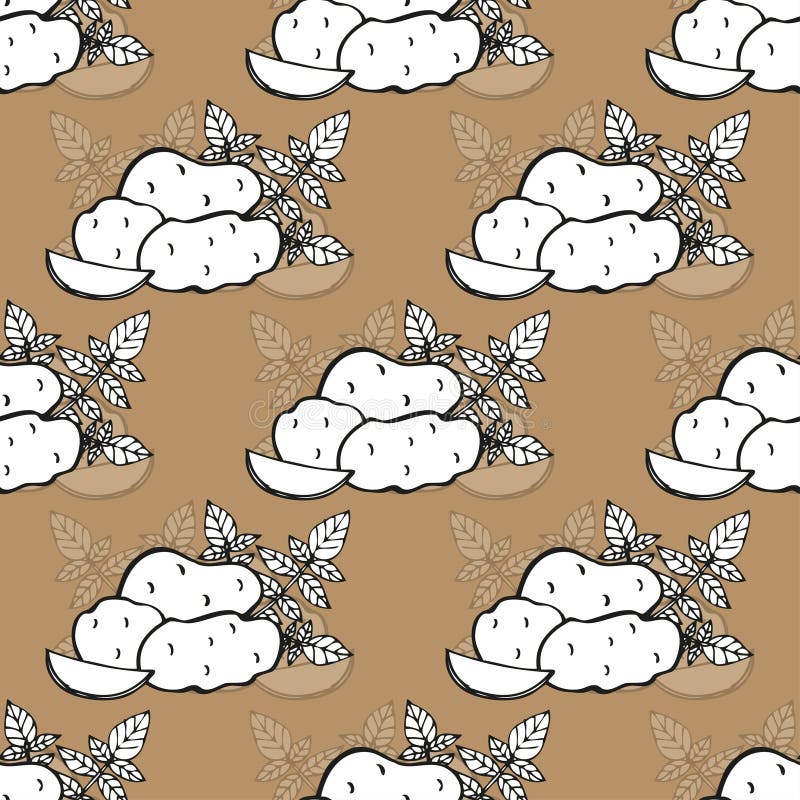 Seamless pattern stock vector. Illustration of potato - 50000704