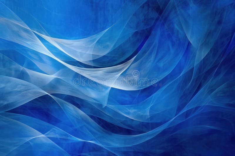 Seamless Pattern with Elegantly Flowing Blue Waves and Sheer Fabric ...
