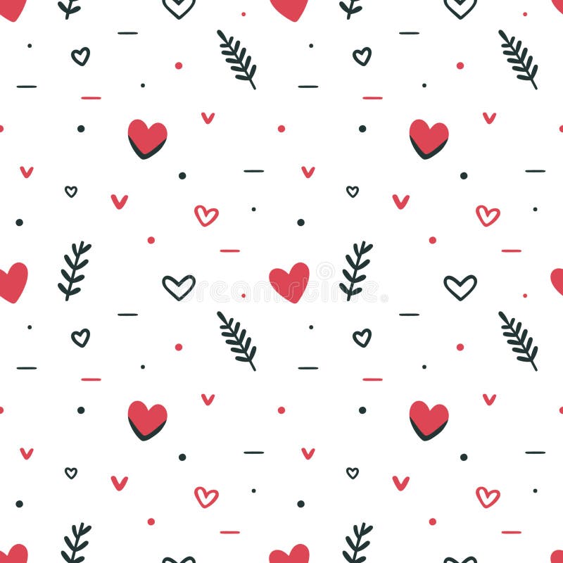 Seamless Pattern of Elements for Valentines Day Stock Illustration ...